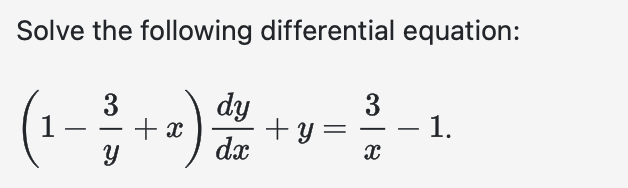 Solved Solve the following differential | Chegg.com