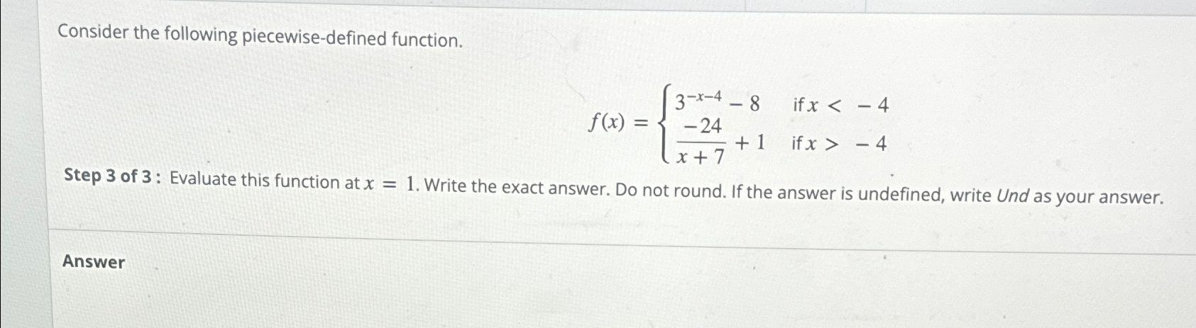 Solved Consider the following piecewise-defined | Chegg.com