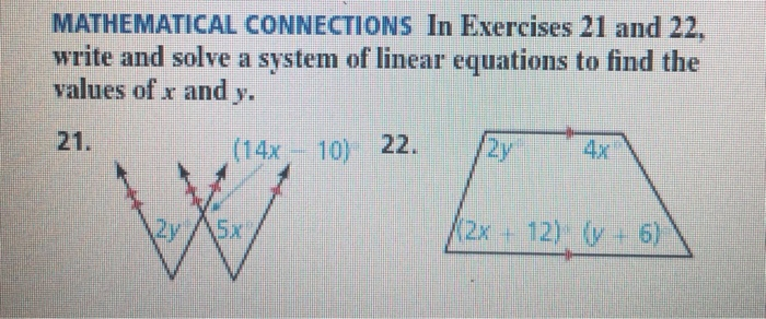 Solved MATHEMATICAL CONNECTIONS In Exercises 21 and 22. | Chegg.com