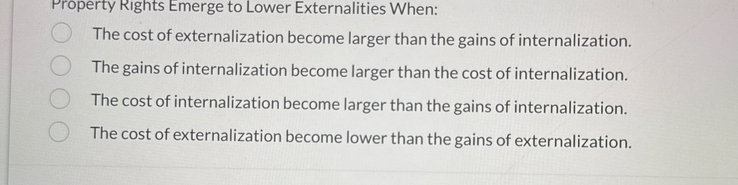 Solved The cost of externalization become larger than the | Chegg.com