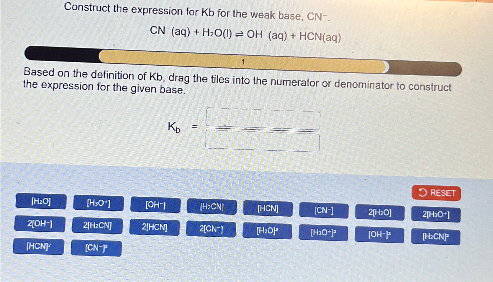 Solved Construct the expression for Kb ﻿for the weak base, | Chegg.com