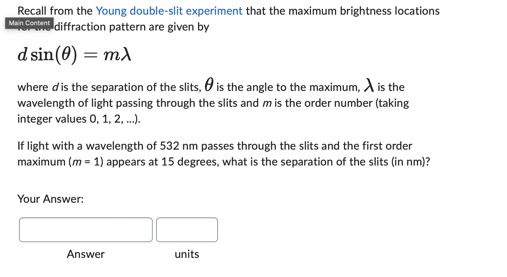 Solved Recall from the Young double-slit experiment that the | Chegg.com