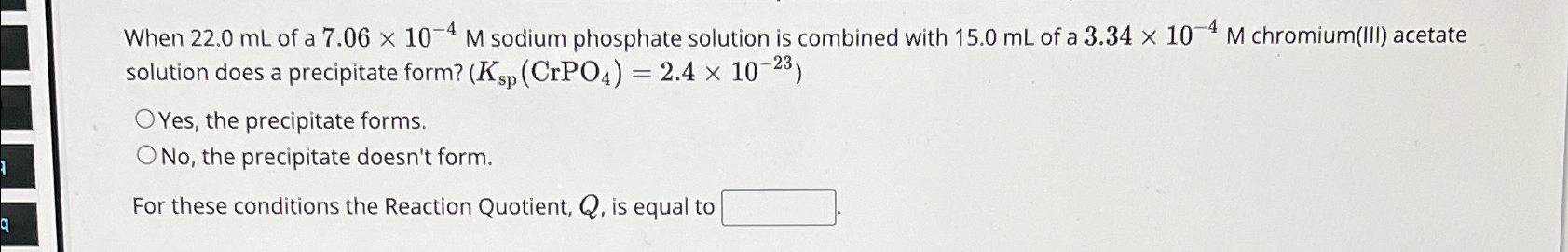 Solved When 22.0mL ﻿of a 7.06×10-4M ﻿sodium phosphate | Chegg.com