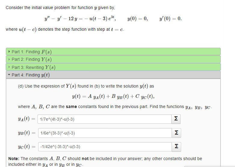Solved Consider the initial value problem for function y | Chegg.com