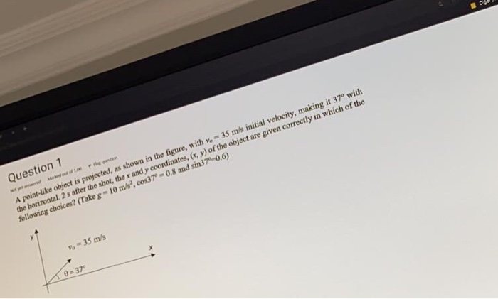 Solved Question 1 A point-like object is projected, as shown | Chegg.com