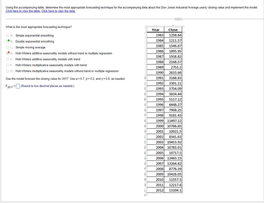Solved Using the accompanying table, determine the most | Chegg.com