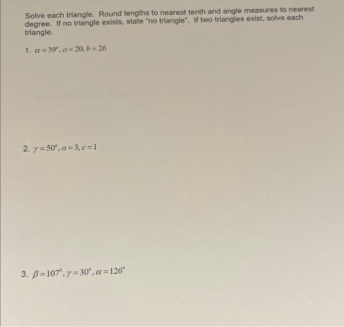 Solved Solve each triangle. Round lengths to nearest tenth | Chegg.com