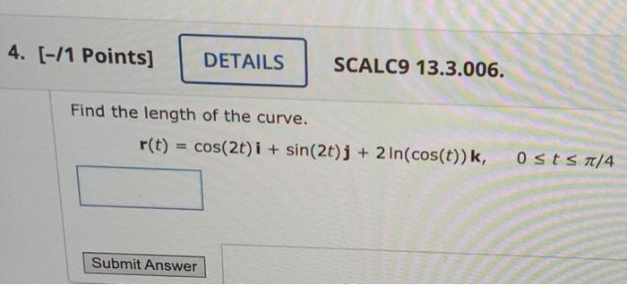 Solved Find the length of the curve. | Chegg.com