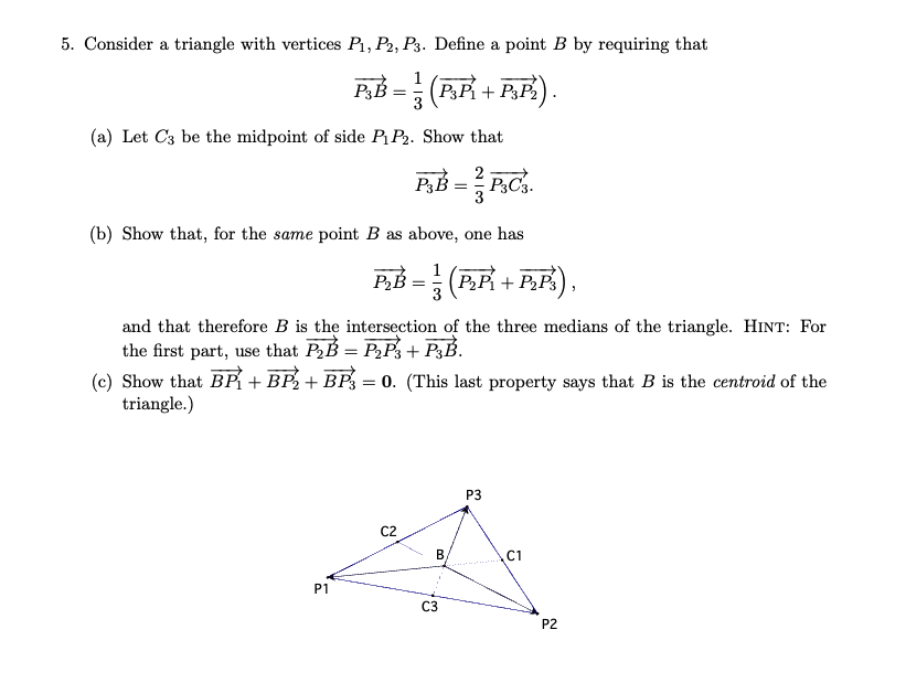 Solved Consider a triangle with vertices P1, ﻿P2, ﻿P3. | Chegg.com