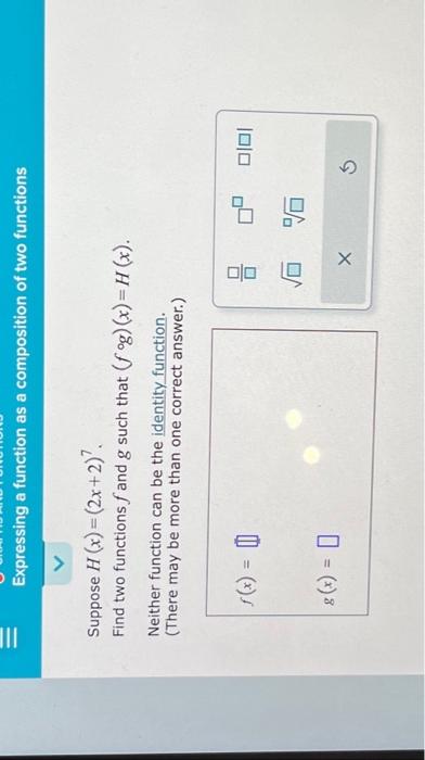 Solved ||| Expressing a function as a composition of two | Chegg.com