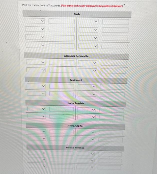 Solved Transactions from the journal of June King, | Chegg.com