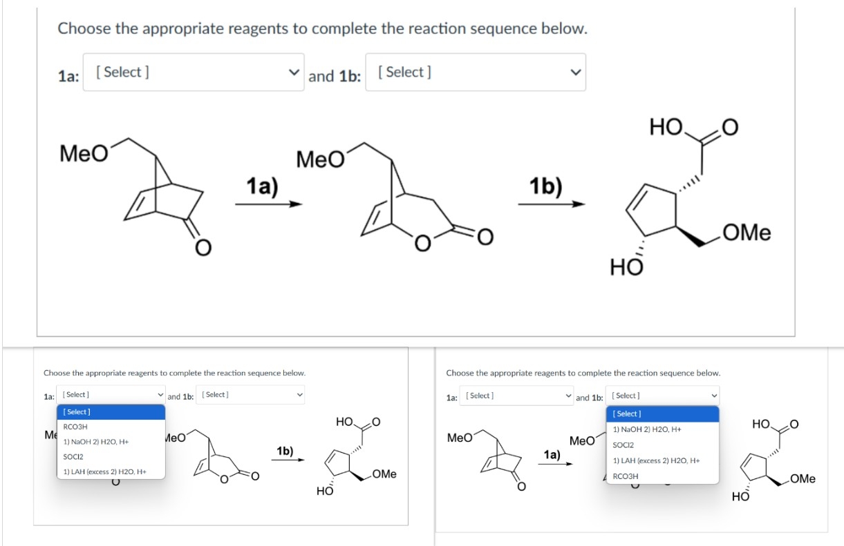 Solved Choose the appropriate reagents to complete the | Chegg.com