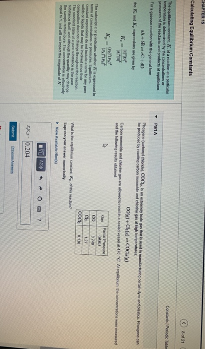 Solved CHAPTER 15 Equilibrium Constant and Reaction Quotient | Chegg.com