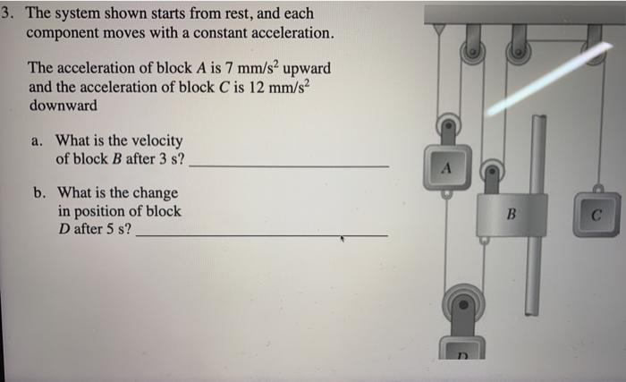 Solved 3. The system shown starts from rest, and each | Chegg.com