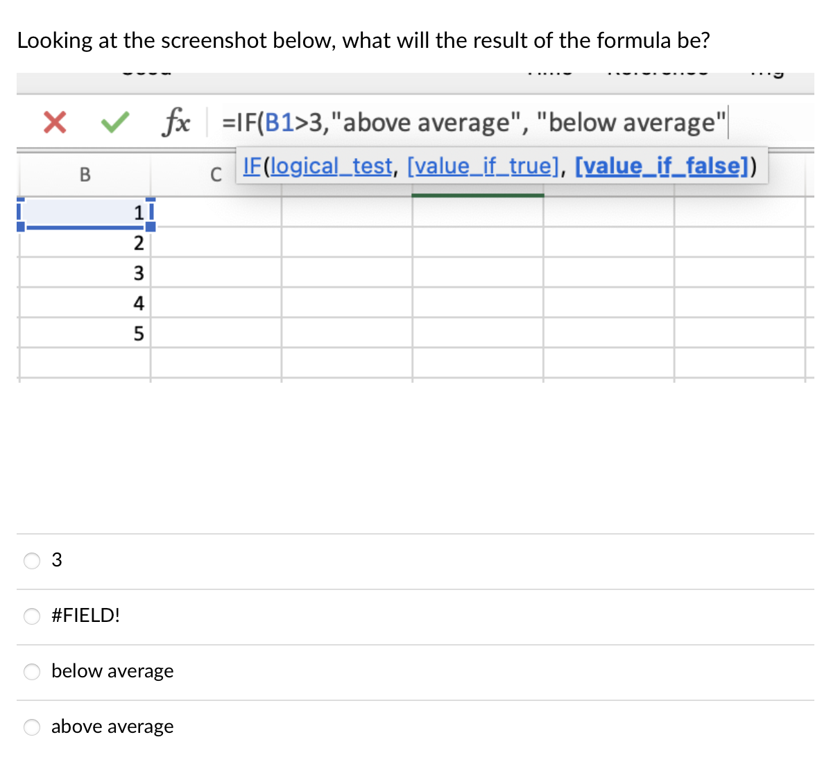 Solved , ﻿"above average", "below average"|3#FIELD!below | Chegg.com