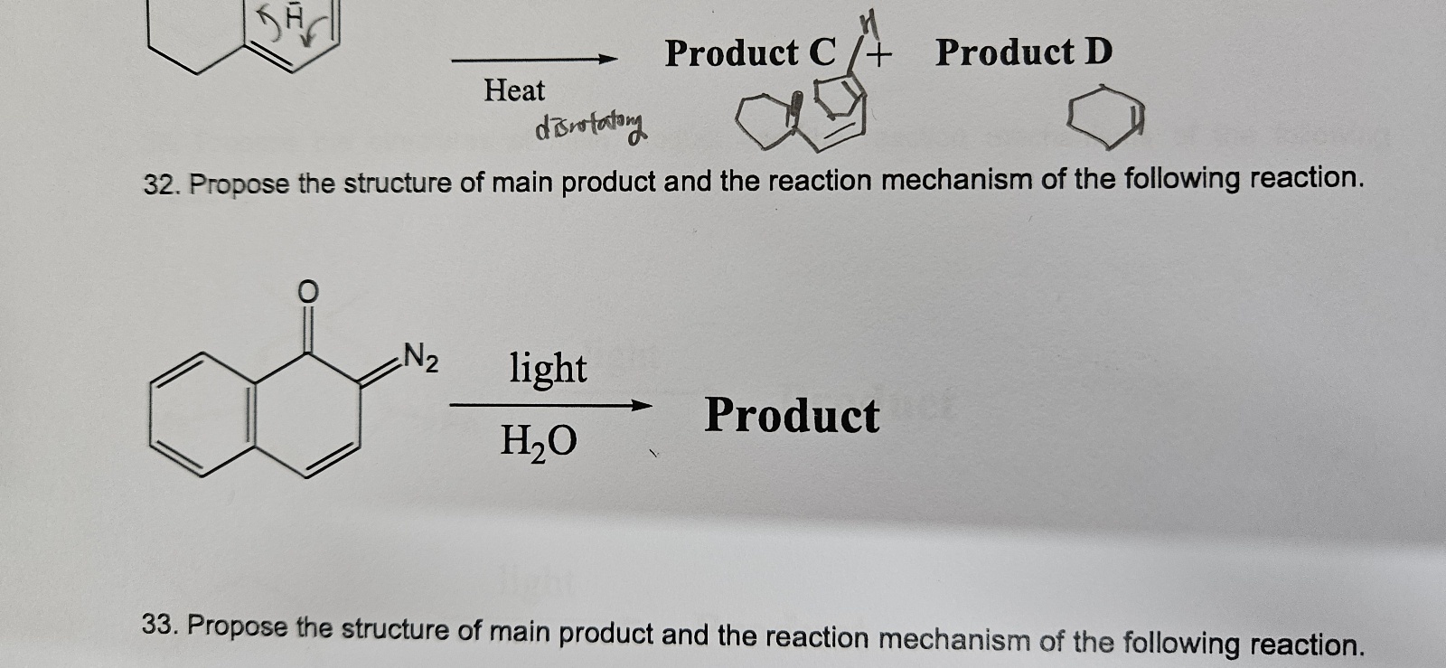 Propose the structure of main product and the | Chegg.com