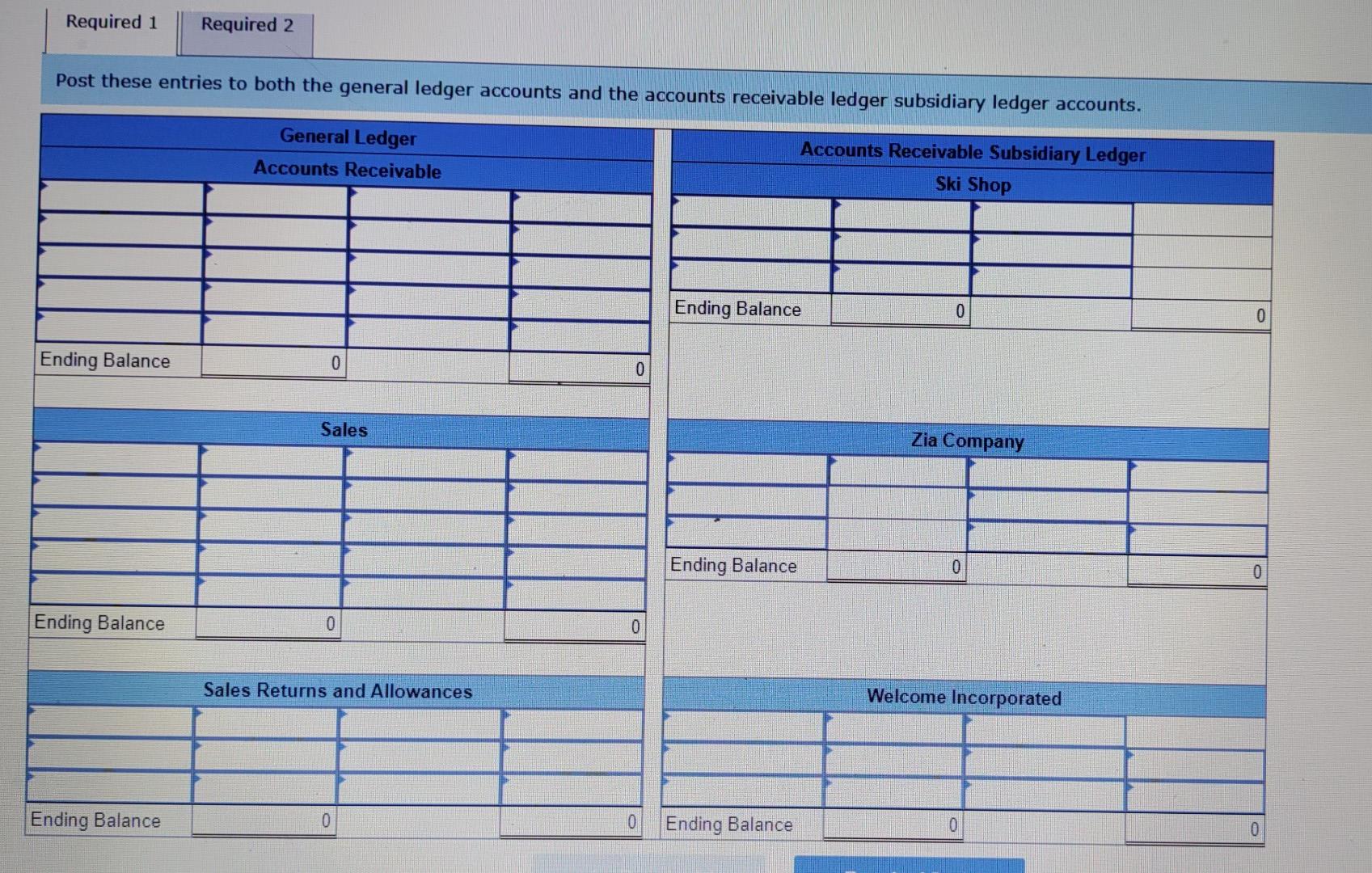 Solved Exercise 9-1 (Algo) Accounts receivable subsidiary | Chegg.com