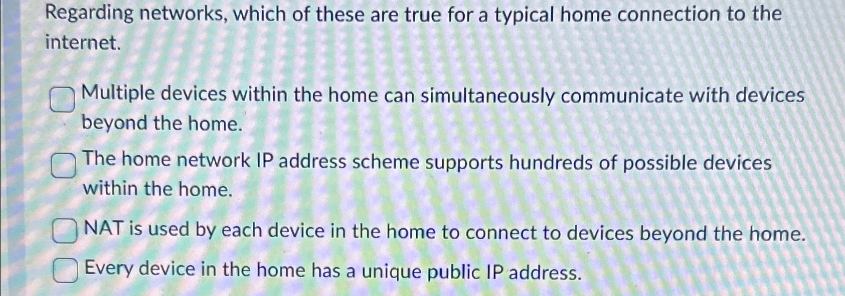 Solved Regarding networks, which of these are true for a | Chegg.com