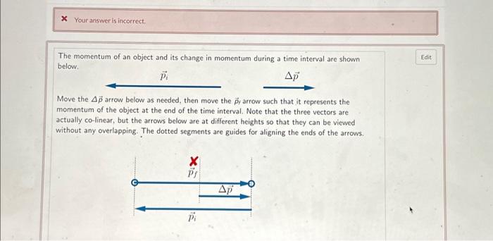Solved The momentum of an onject and its change in momentum | Chegg.com