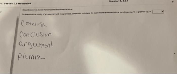 Solved Converse conclusion argument Premise | Chegg.com