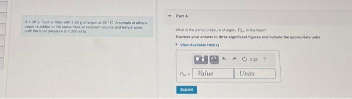 Solved A 1.00 L flask is filled with 1.35 g of argon at 25 | Chegg.com
