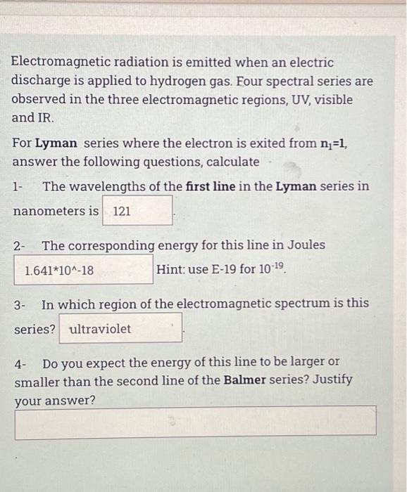 Solved Electromagnetic radiation is emitted when an electric | Chegg.com