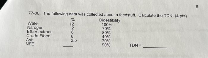 Solved 77-80. The following data was collected about a | Chegg.com