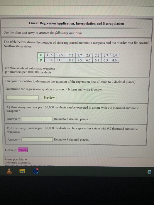 Solved Linear Regression Application, Interpolation and | Chegg.com