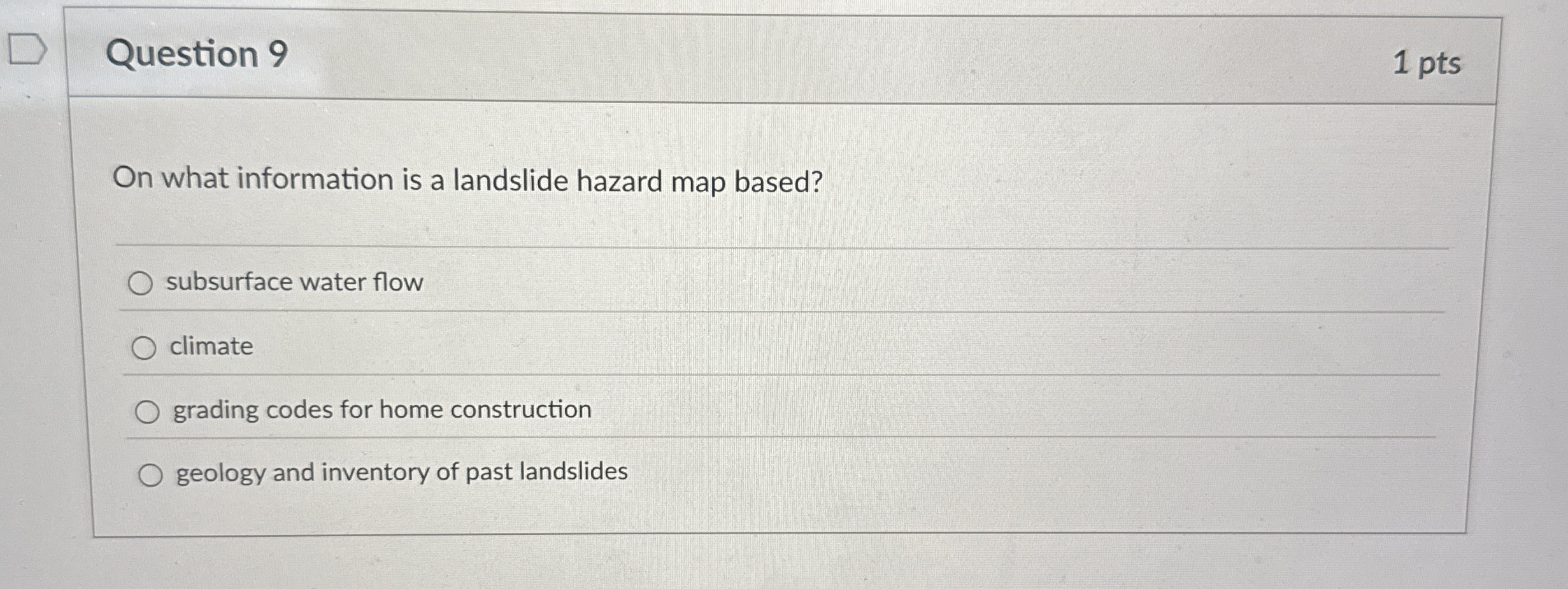 Solved Question 91 ﻿ptsOn what information is a landslide | Chegg.com