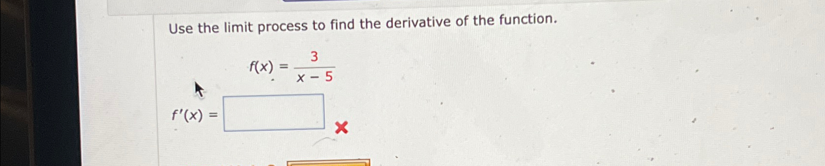 Solved Use the limit process to find the derivative of the | Chegg.com