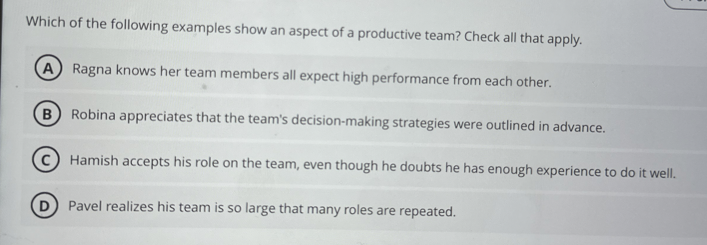 Solved Which of the following examples show an aspect of a | Chegg.com