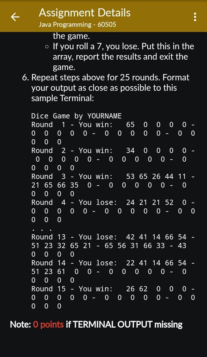 Solved Lab: Arrays Please include TERMINAL OUTPUTS with your | Chegg.com