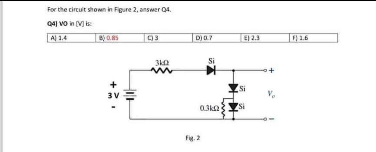 Solved For the circuit shown in Figure 2, ﻿answer Q4.Q4) ﻿Vo | Chegg.com
