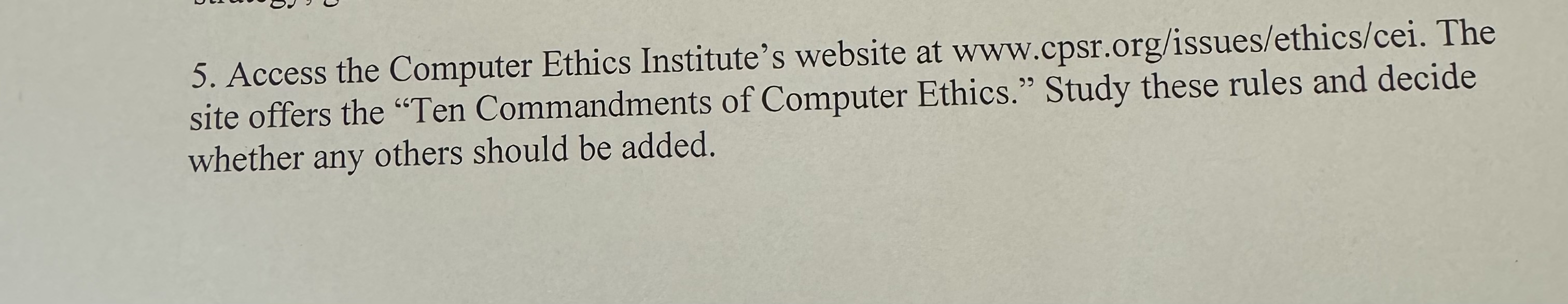 Solved Access the Computer Ethics Institute's website at | Chegg.com