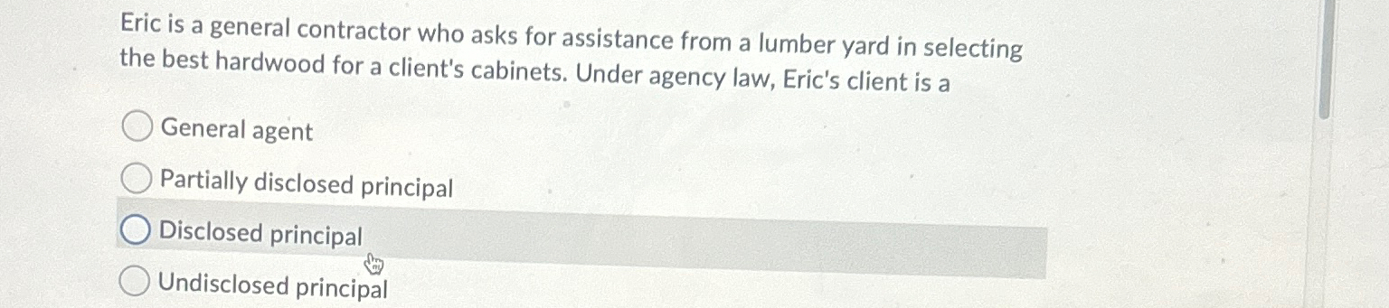 Solved Eric is a general contractor who asks for assistance | Chegg.com