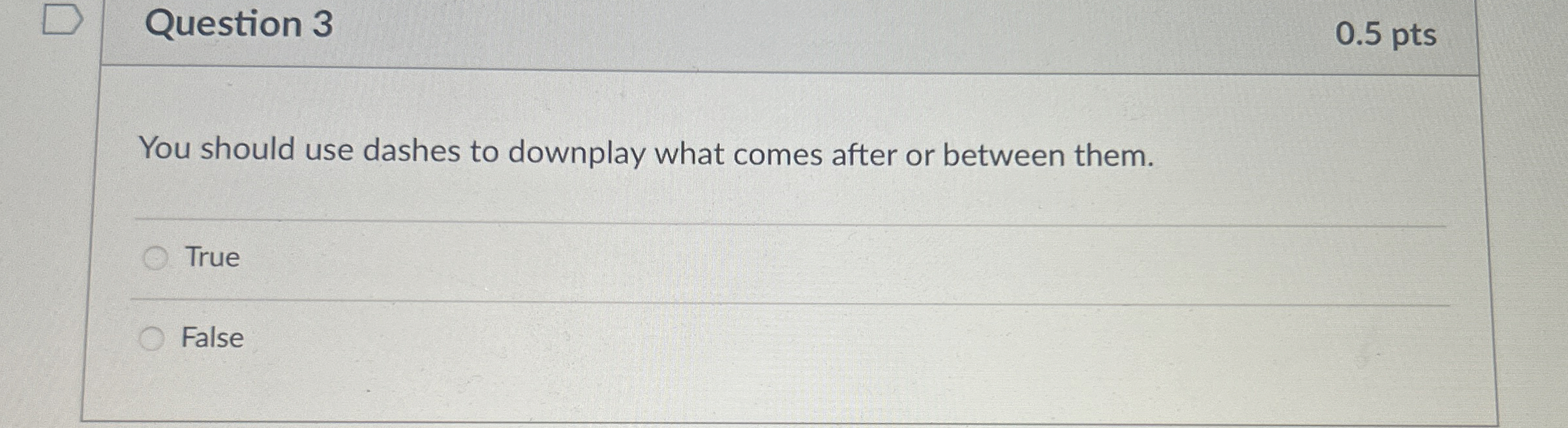 Solved Question 30.5 ﻿ptsYou should use dashes to downplay | Chegg.com