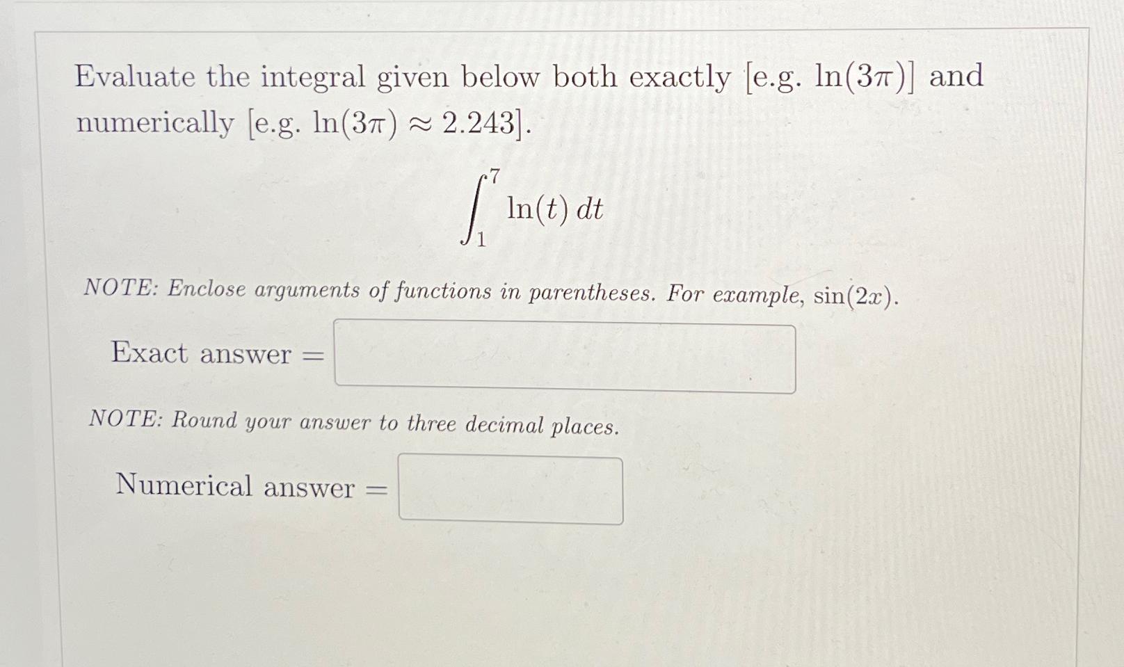 Solved Evaluate the integral given below both exactly | Chegg.com
