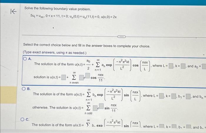Solved Solve the following boundary value problem. | Chegg.com