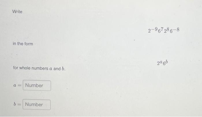 Solved Write in the form for whole numbers a and b. a= | Chegg.com