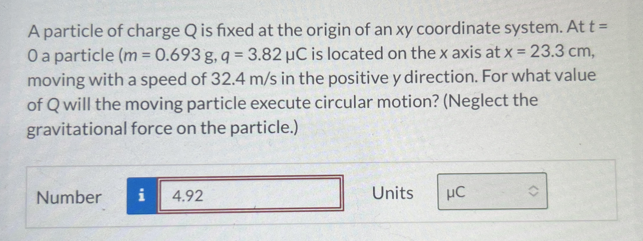 Solved A particle of charge Q ﻿is fixed at the origin of an | Chegg.com