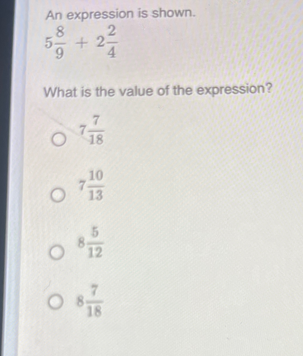 Solved An expression is shown.589+224What is the value of | Chegg.com