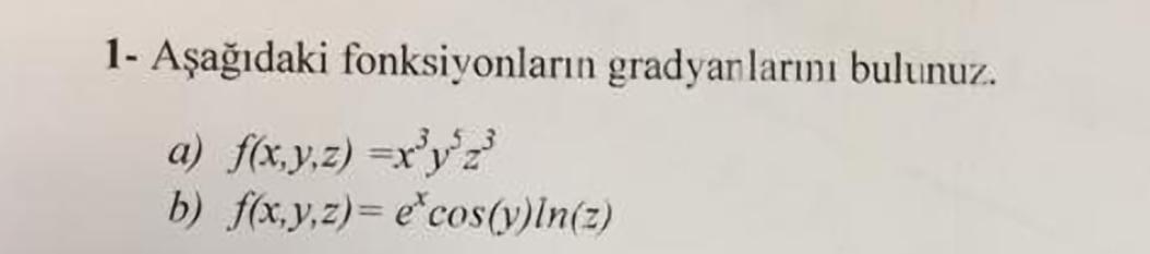 Solved 1- ﻿Find the gradients of the following functions. ﻿a | Chegg.com