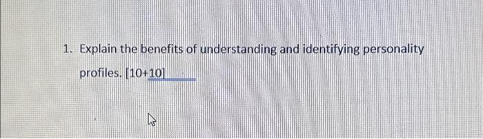 1. Explain the benefits of understanding and | Chegg.com