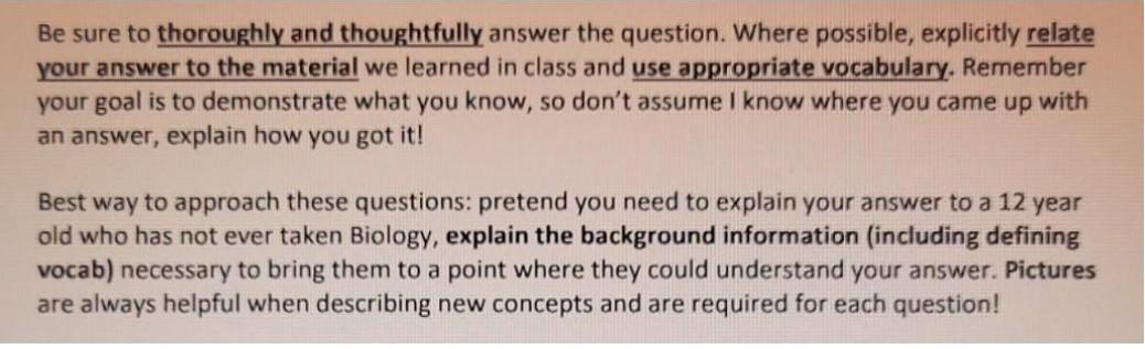 Solved Be sure to thoroughly and thoughtfully answer the | Chegg.com