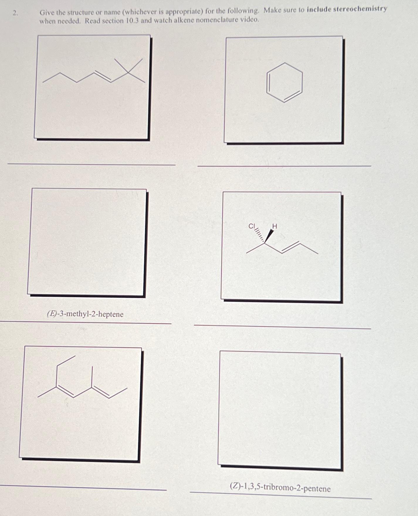 Solved Give the structure or name (whichever is appropriate) | Chegg.com