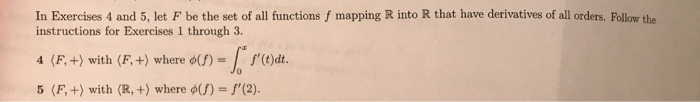 Solved In Exercises 4 and 5, let F be the set of all | Chegg.com
