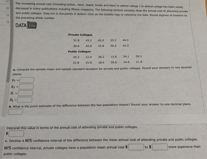 Solved The increasing annual cost (including tuition, room, | Chegg.com Solved The increasing annual cost (including tuition, room, | Chegg.com