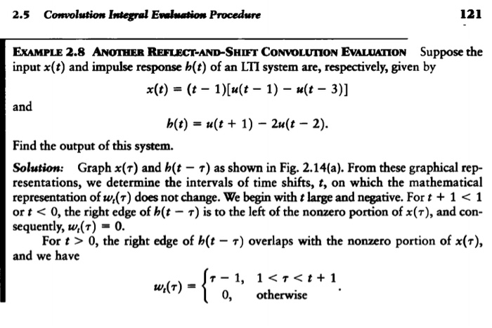 Solved 2.5 Convolution Integral Evaluation Procedure 121 | Chegg.com