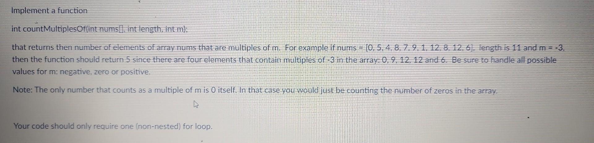 Solved Implement A Function Int Count Multiplesof Fint 6688