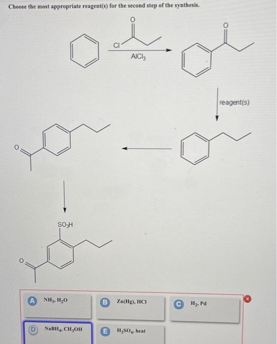 Solved Choose the most appropriate reagent(s) for the second | Chegg.com